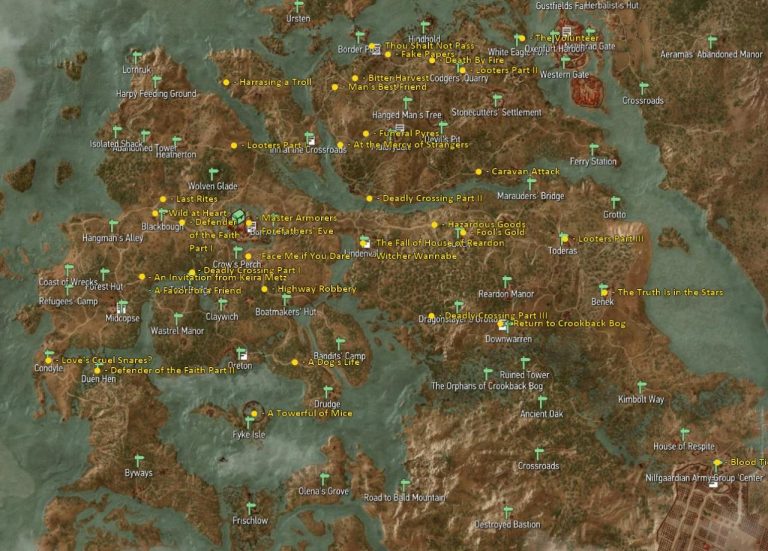 The Witcher 3 Wild Hunt: mapa e locais de Velen - KosGames