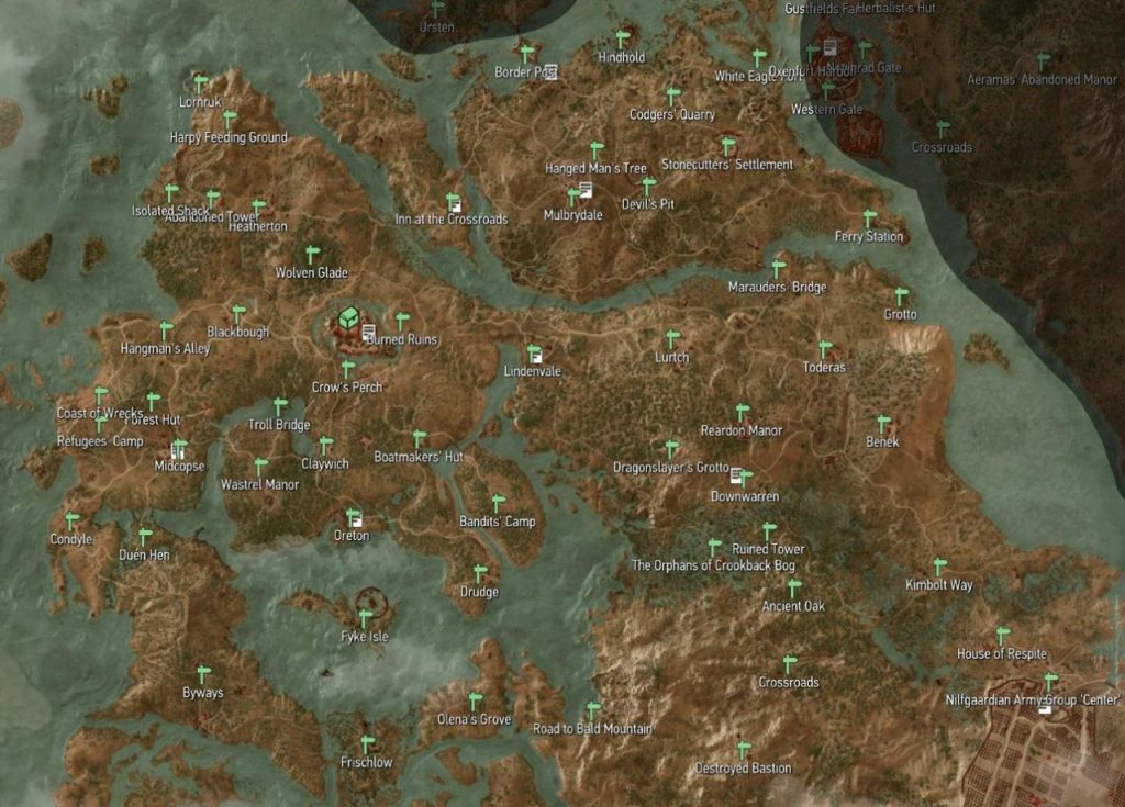 The Witcher 3 Wild Hunt: Velen Map and Locations - KosGames