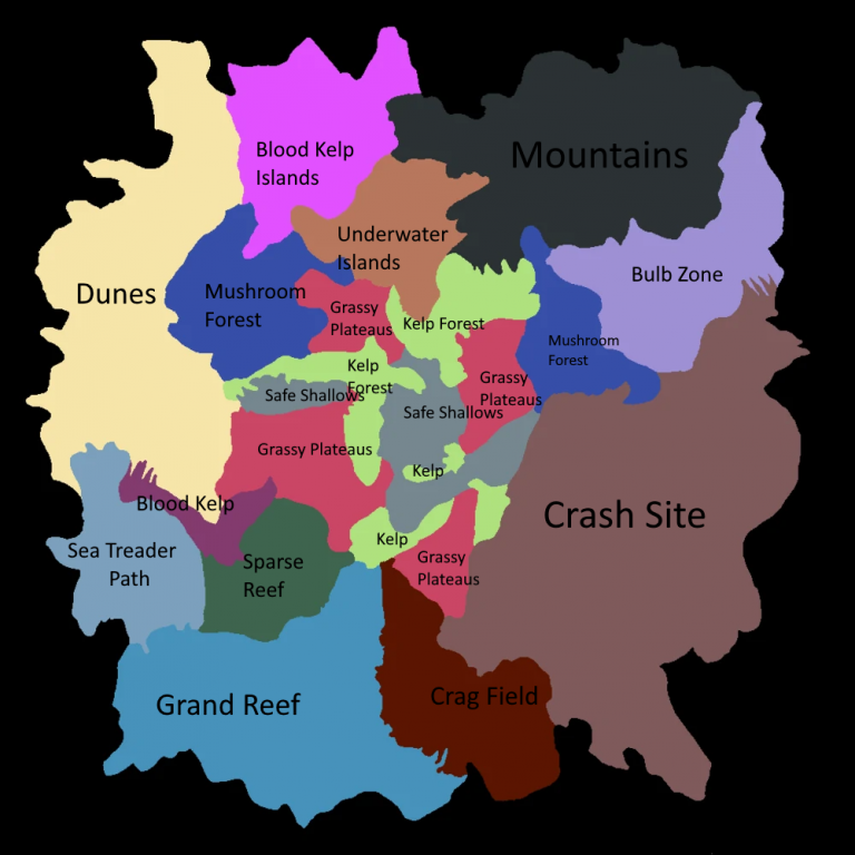 Subnautica: Mapa de localização de todos os biomas - KosGames